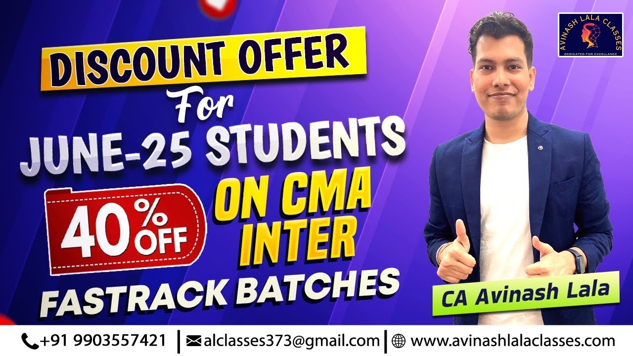 CMA Inter Fastrack Courses at lowest prices | Do not miss this | CA Avinash Lala - YouTube