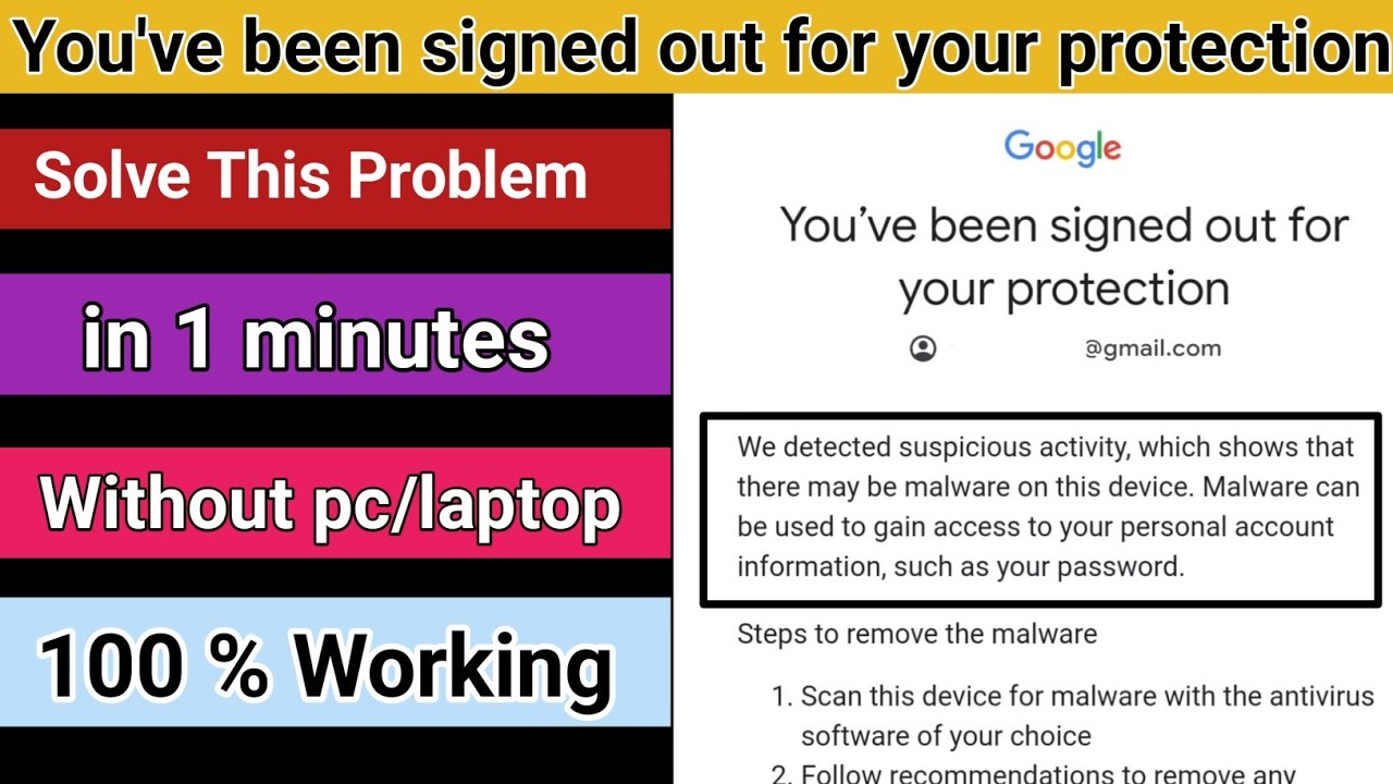 You have been signed out for your protection / we detected suspicious ...