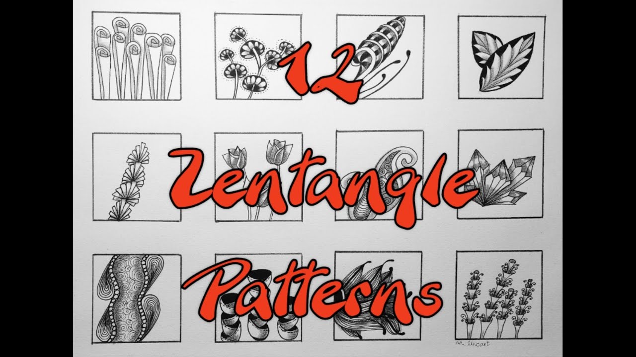 12 zentangle Patterns || 12 Doodle Patterns #doodle #zentangle #pattern ...
