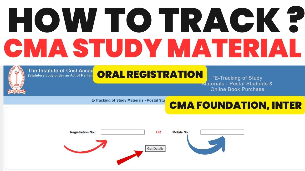 HOW TO TRACK CMA STUDY MATERIAL || CMA ORAL OR POSTAL ERGISTRATION ...
