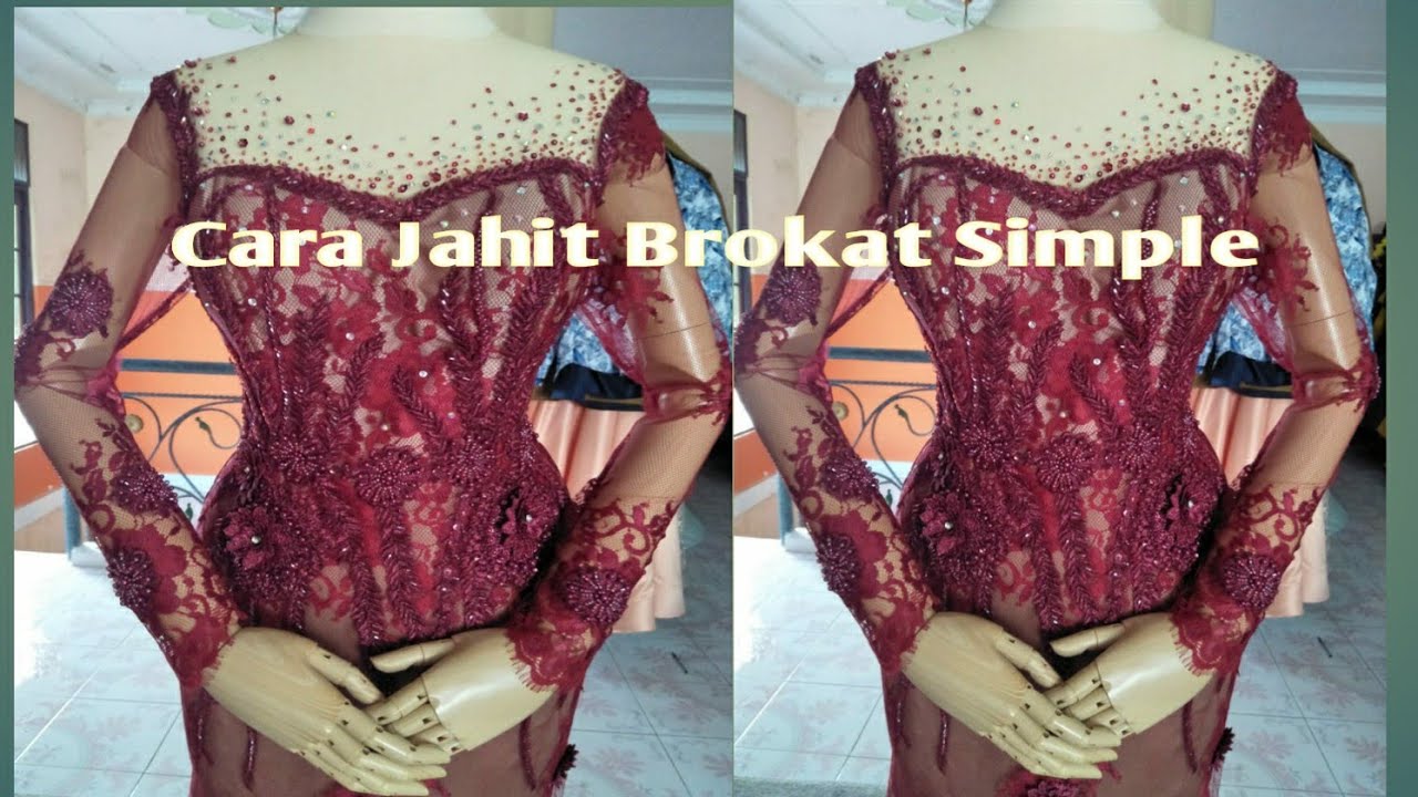 Cara Jahit Brokat Tempel Simple // Easy way to Sew Brocade Paste - YouTube