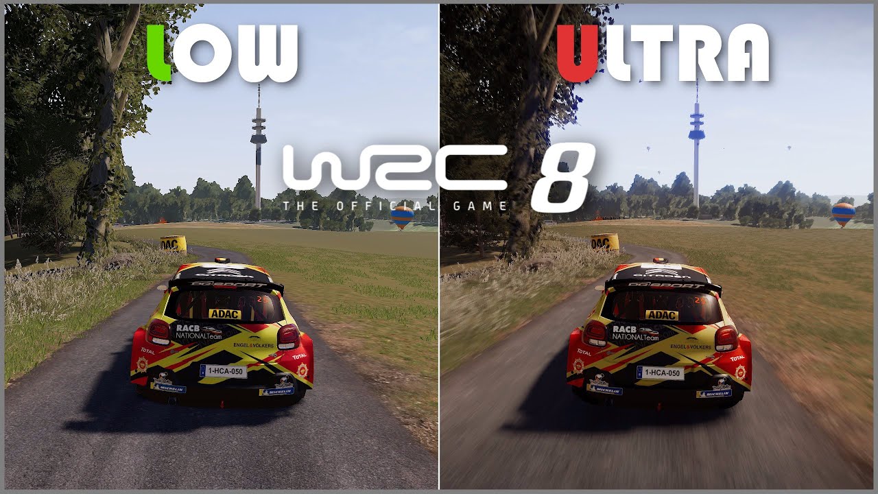 PC Graphics Comparison - WRC 8 - Low vs Ultra Settings - YouTube