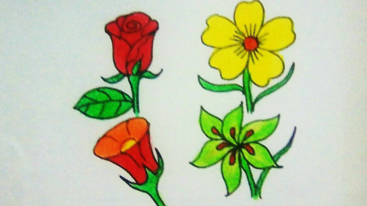 how to draw a flower l flower drawing l flower drawing easy - YouTube