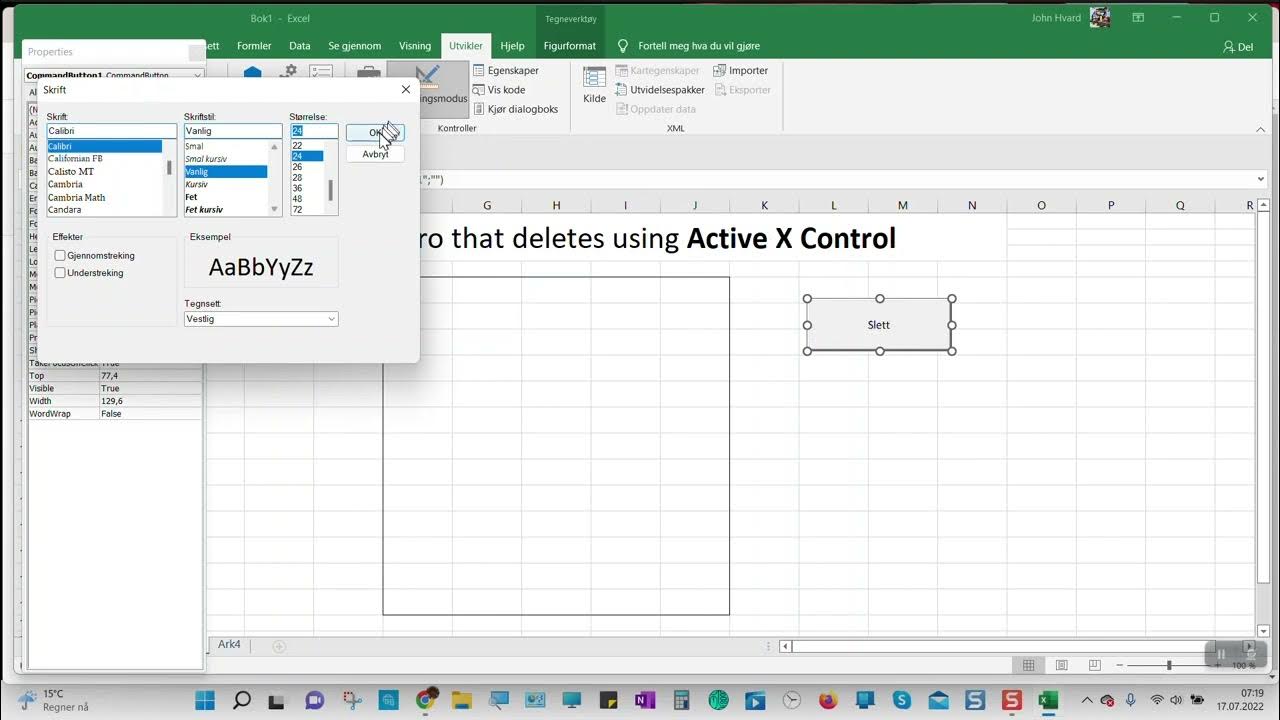 Excel Active X Control - YouTube