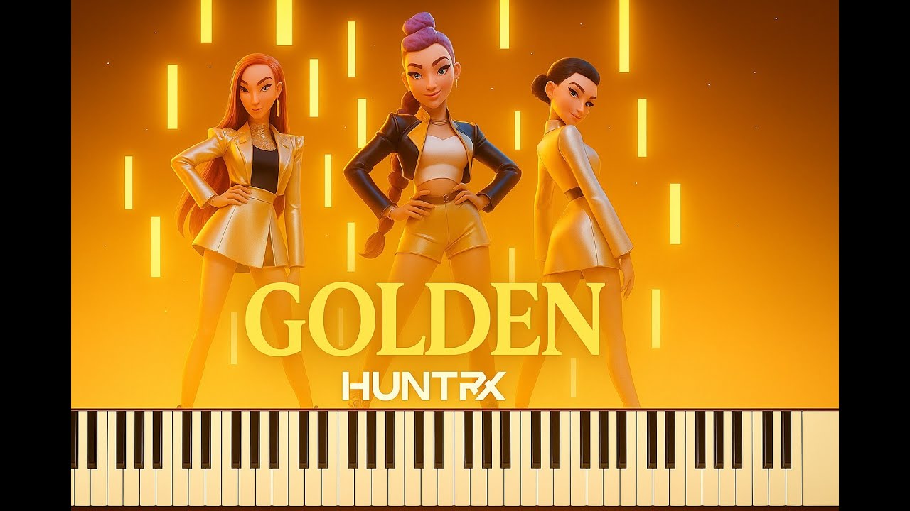Huntrix – GOLDEN | Easy Piano Tutorial (Two Hands + Falling Notes) 🎹 ...