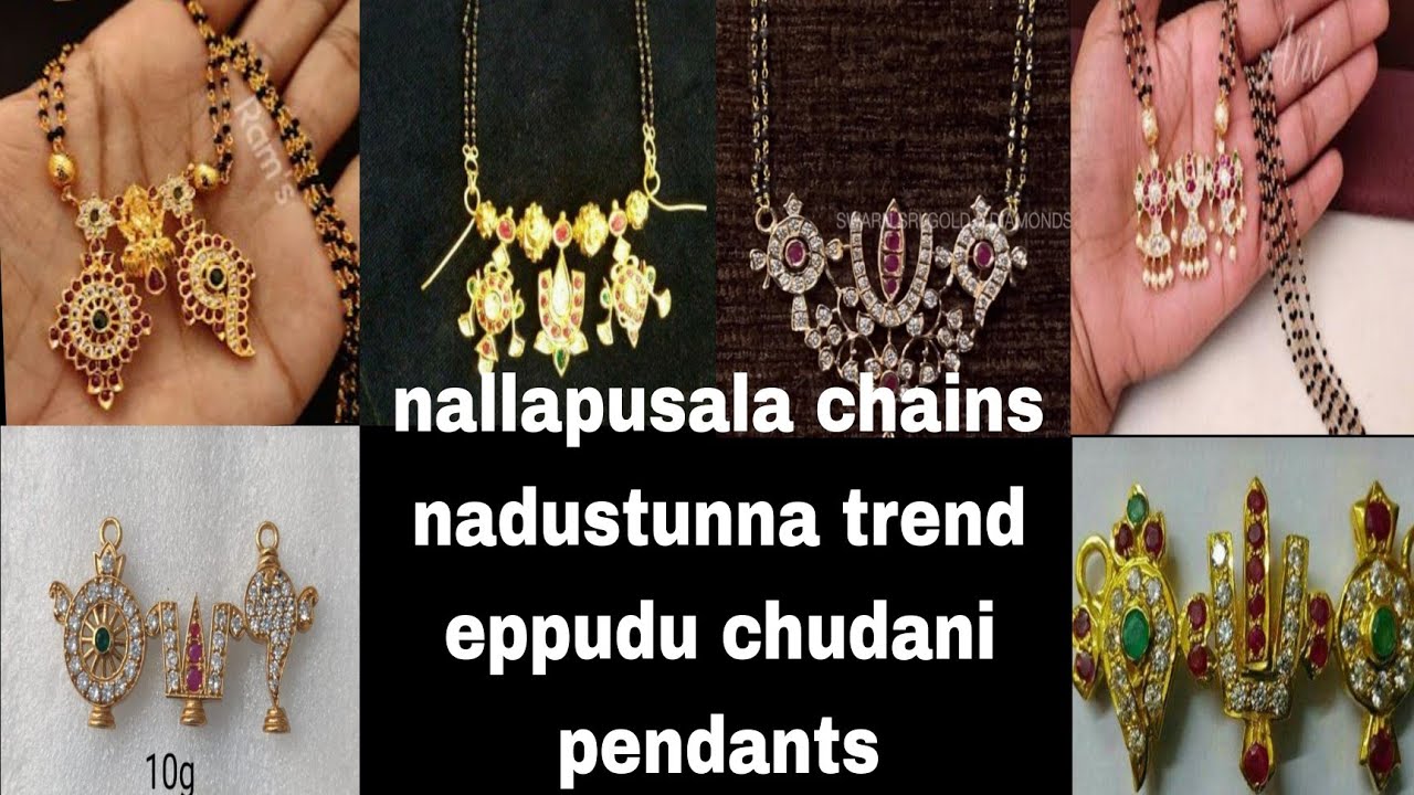 nallapusala chains /shanku, chakra pendants with mangalasutra chains ...