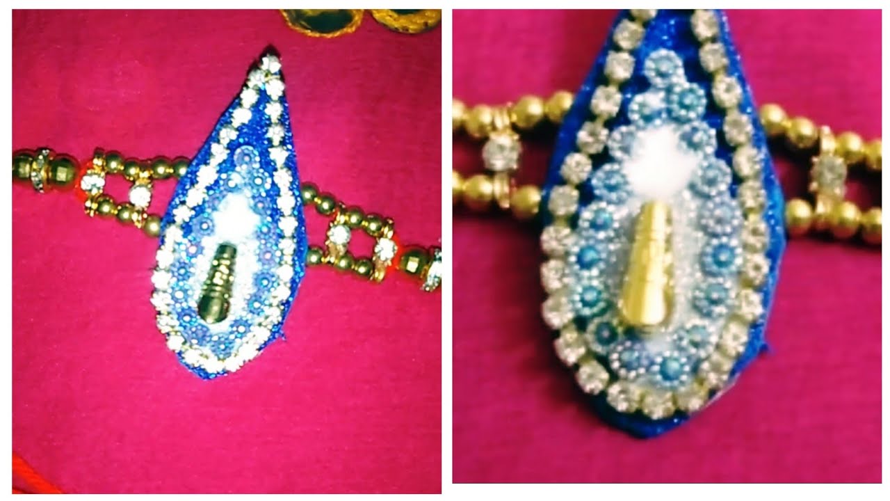 Simple Rakhi design making /Rakhi making at home - YouTube