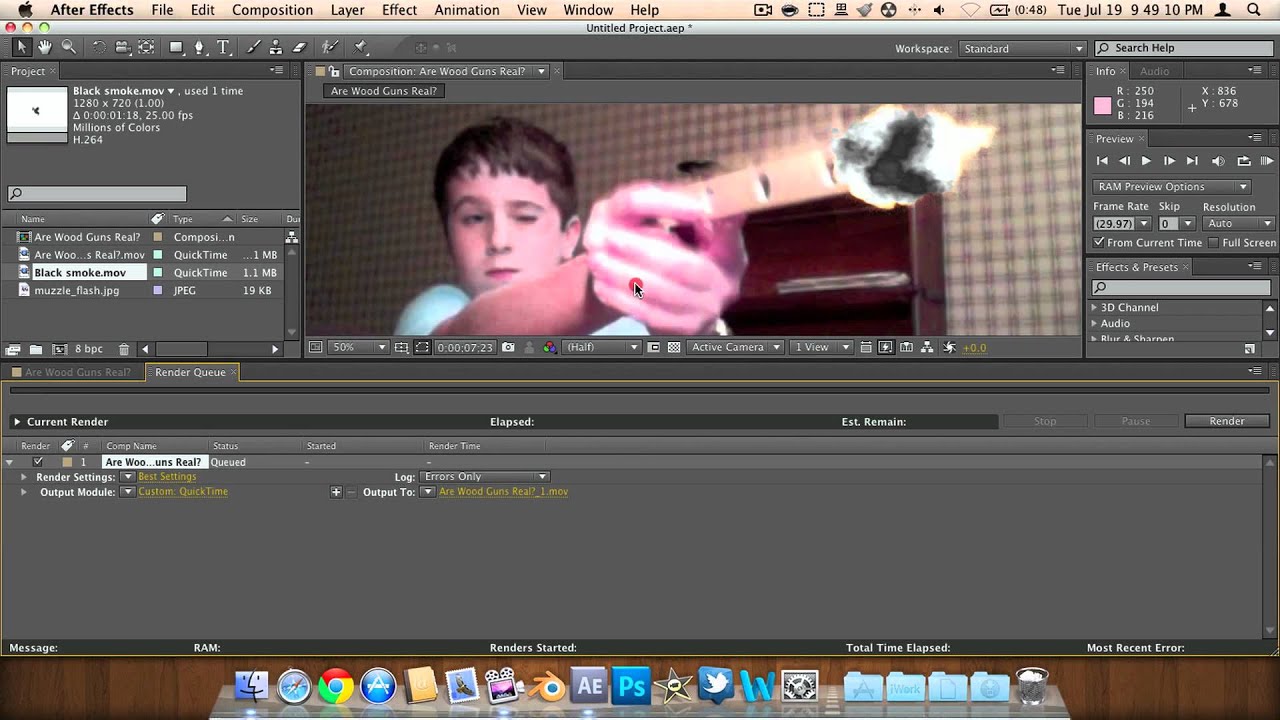 VFX Tutorial: Adding Muzzle Flashes (The easy way) - YouTube