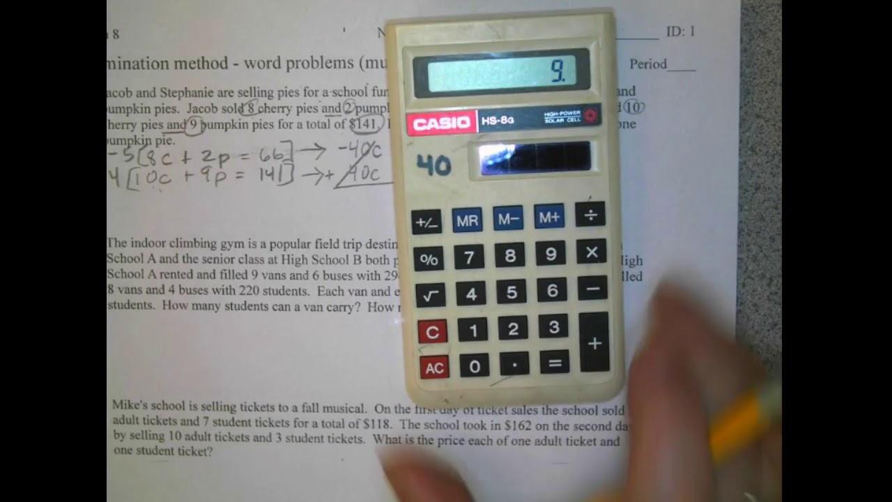 Elimination Method Word Problems With Multiplication YouTube elimination-method-word-problems-with-multiplication-youtube