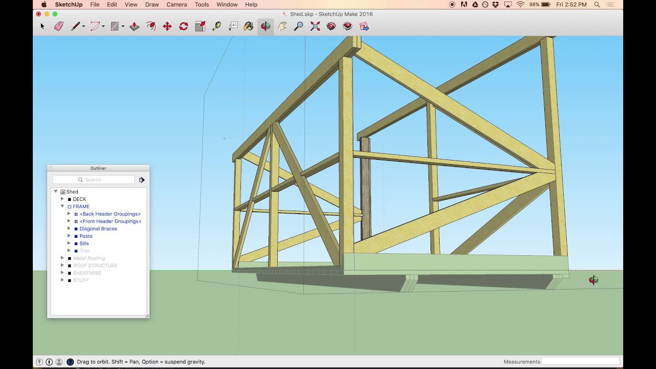 Sketchup Shed Model - YouTube