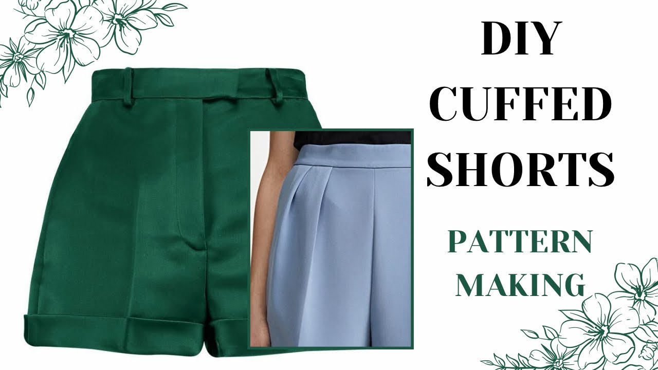 How to cut Cuffed shorts, with pleats (Valentino-inspired); detailed ...