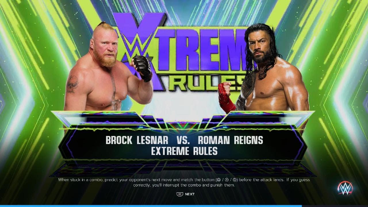 Wwe Extreme Rules Match Brock Lesnar Vs Roman Reigns Wwe2k23 Youtube