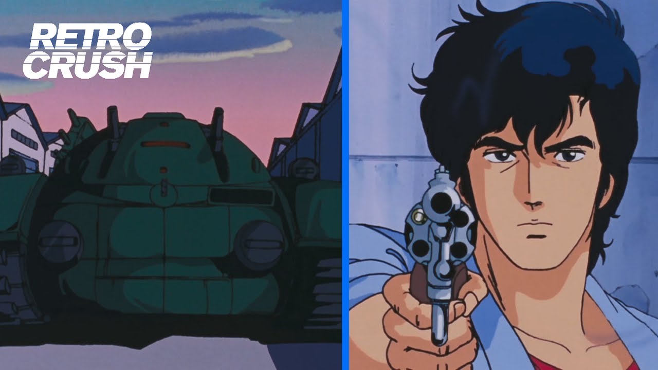 Ryo destroys a tank with a pistol | City Hunter (1987) - YouTube