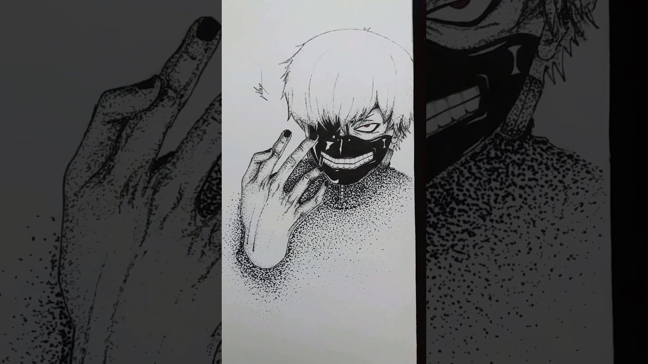 Kaneki Ken line art || Tokyo Ghoul fanart - YouTube
