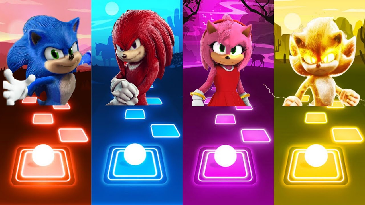 Sonic VS Knuckles VS Amy Rose VS Super Sonic || Tileshop EDM Rush - YouTube