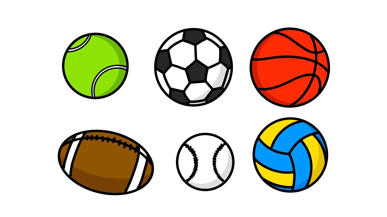 Cara menggambar macam macam bola - Gambar bola - YouTube