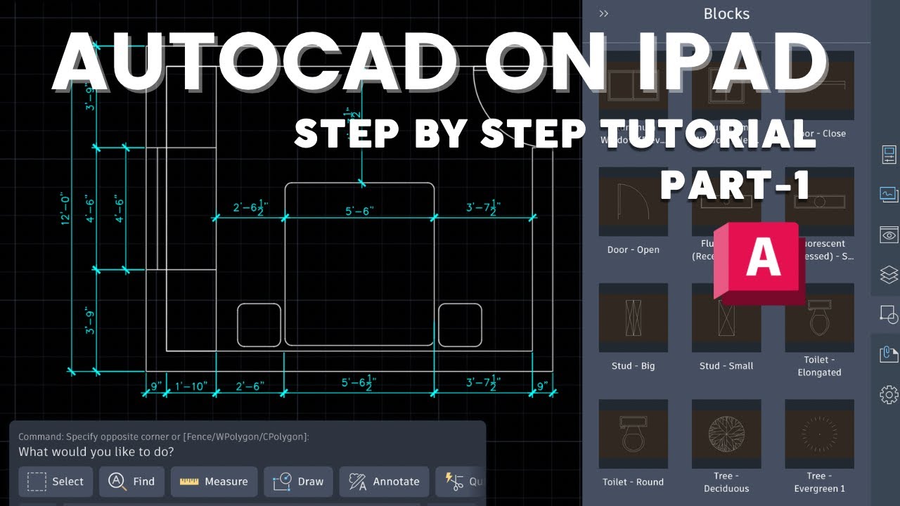 Learn AutoCAD on iPad 📐-Part 1 | Step-by-Step Tutorial for Beginners ...
