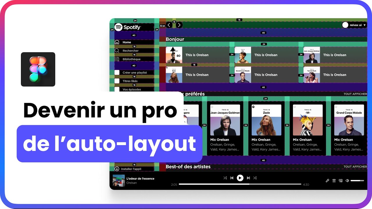 Figma auto-layout [Part 1] : Refaire l'interface de spotify | tutorial ...