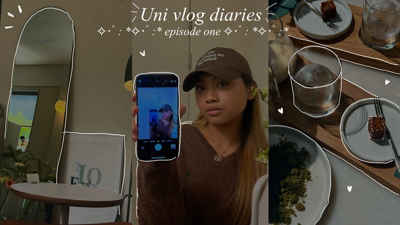 Uni vlog diaries: first day of school, visiting cafe, studying, eating a lot of foods and etc ...