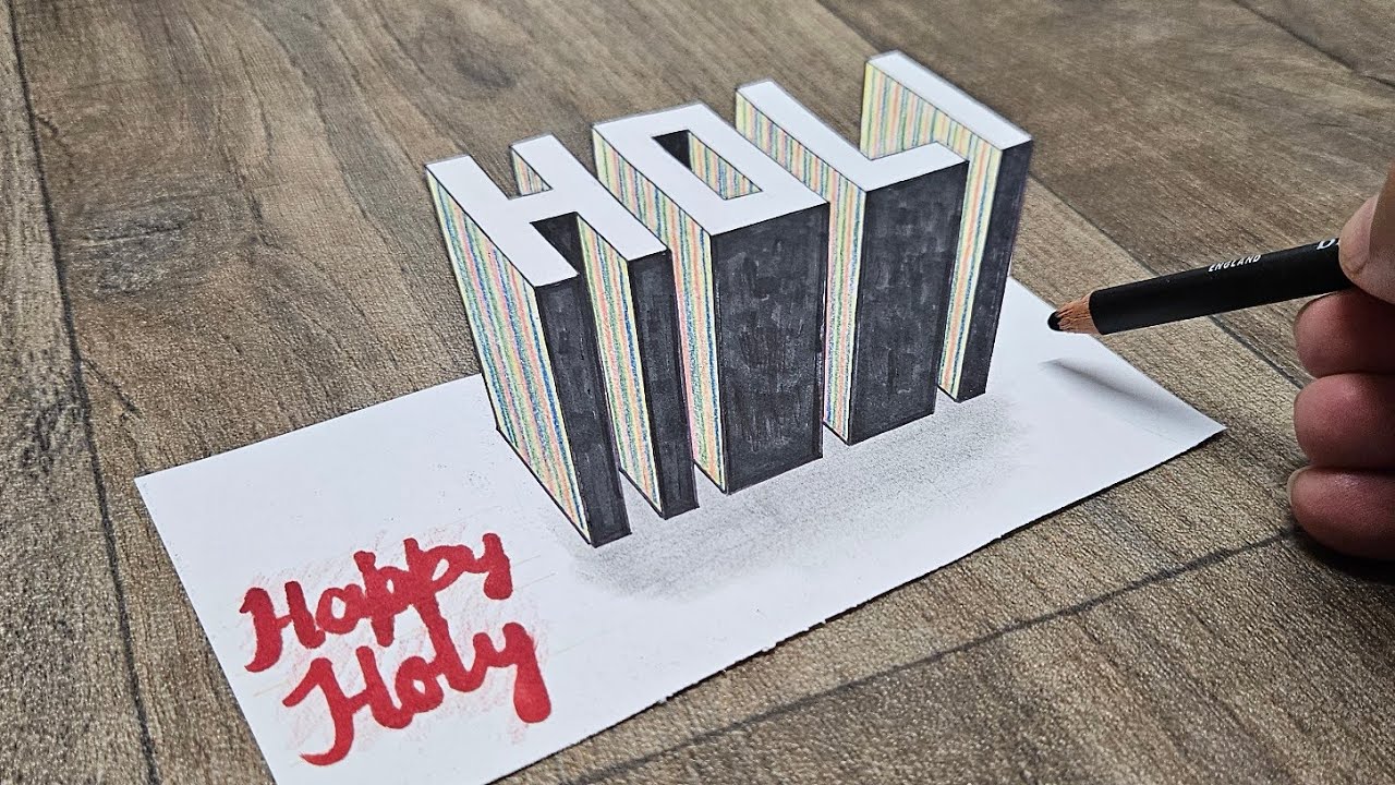 How to draw simple 3d art pencil shading easy on paper - YouTube