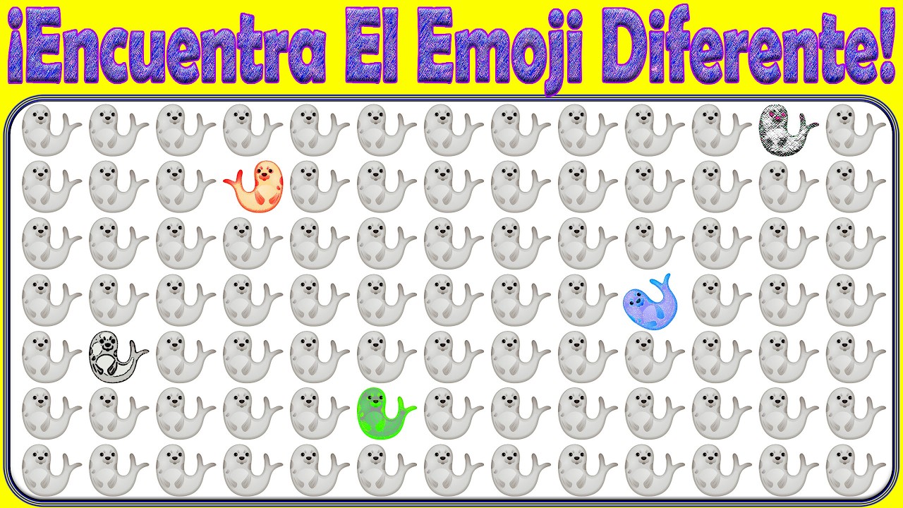 Encuentra El Emoji Diferente | JUEGO #335 | Prueba de rompecabezas de ...