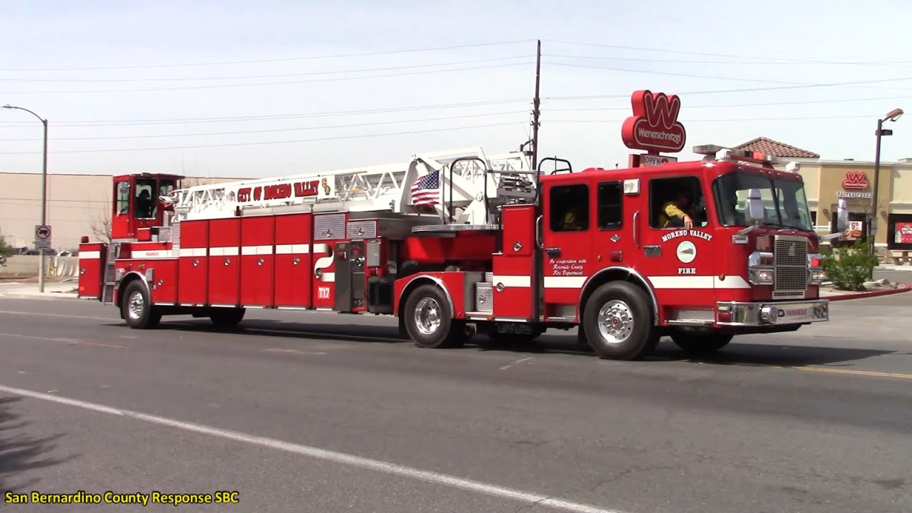 Riverside County Cal Fire, Truck 17 & Squad 27 Responding - YouTube