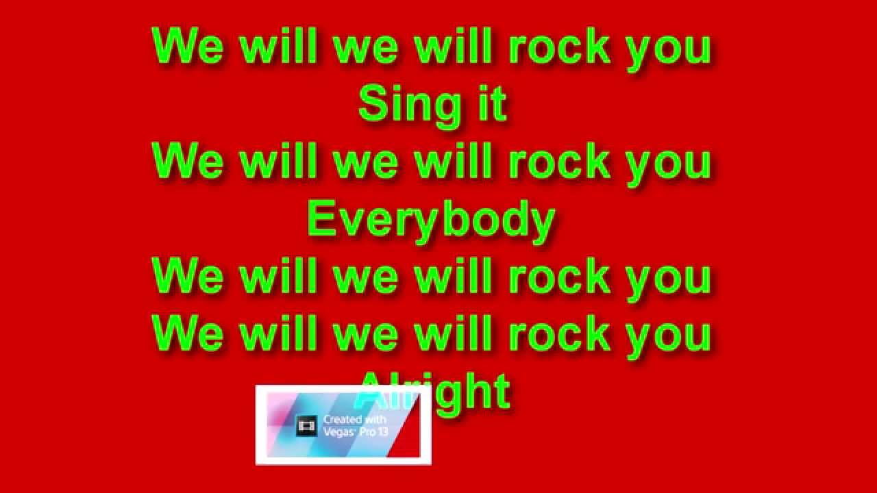 We Will Rock You-Queen- Lyrics - YouTube