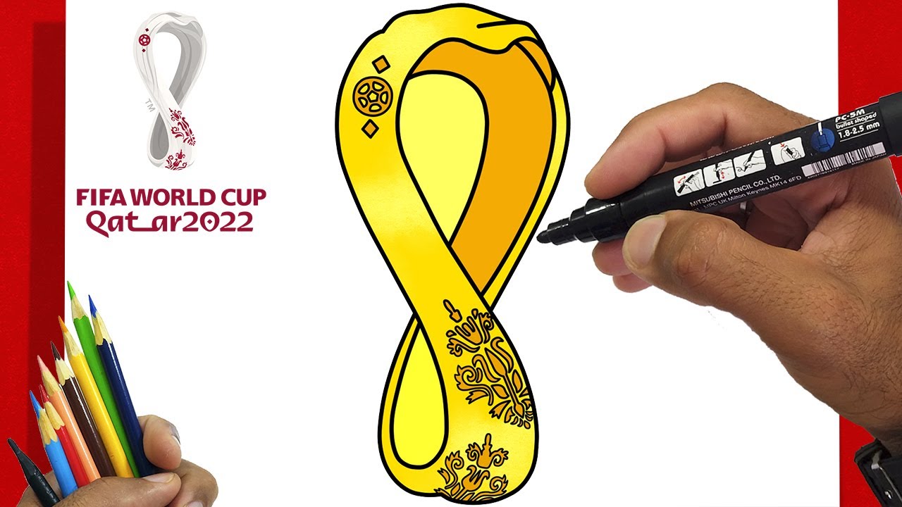 How to Draw LOGO World Cup Qatar FIFA GOLD | Opening Ceremony - YouTube