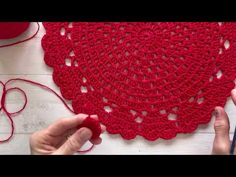 Tutorial sottopiatto con cuori all’uncinetto - YouTube
