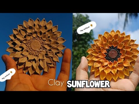 clay sunflower making and colour tutorial video ️🌻 #sunflower # ...
