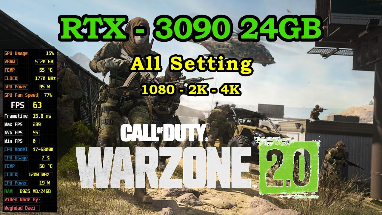 Call of Duty Warzone 2 RTX 3090 24GB All Setting FPS & Gameplay ...
