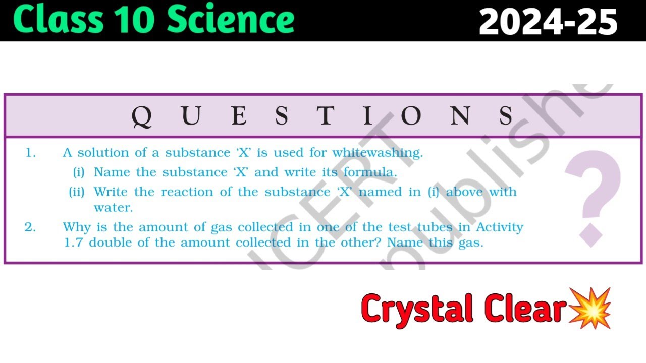 A solution of a substance X is used for white washing. Name the ...