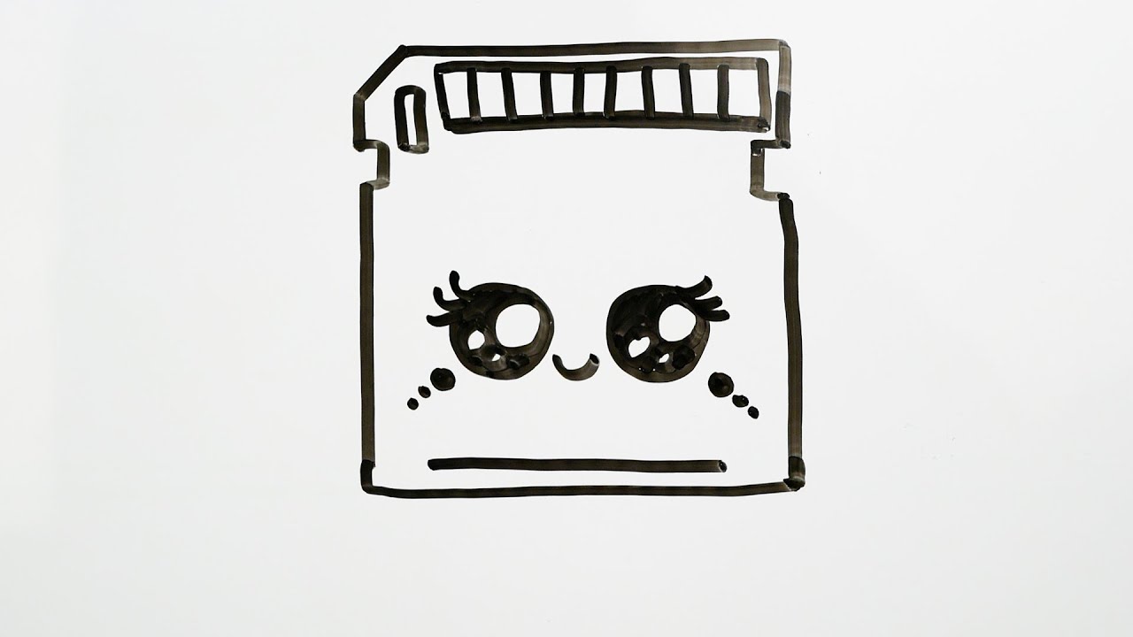 How To Draw Cute Memory Cards / Whiteboard Drawing - YouTube