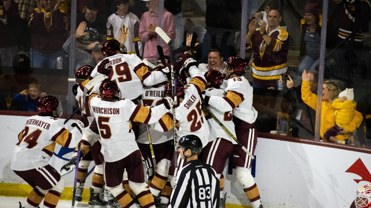 ASU Men's Hockey: No. 16 ASU Down No. 2 Denver In Overtime Behind Dylan ...