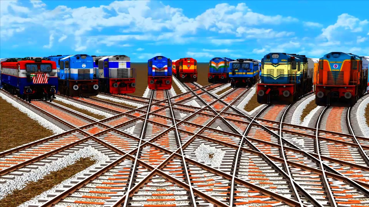 9 Most Messy Railway Lines🚦Different Trains On Bumpy Forked Railroad ...