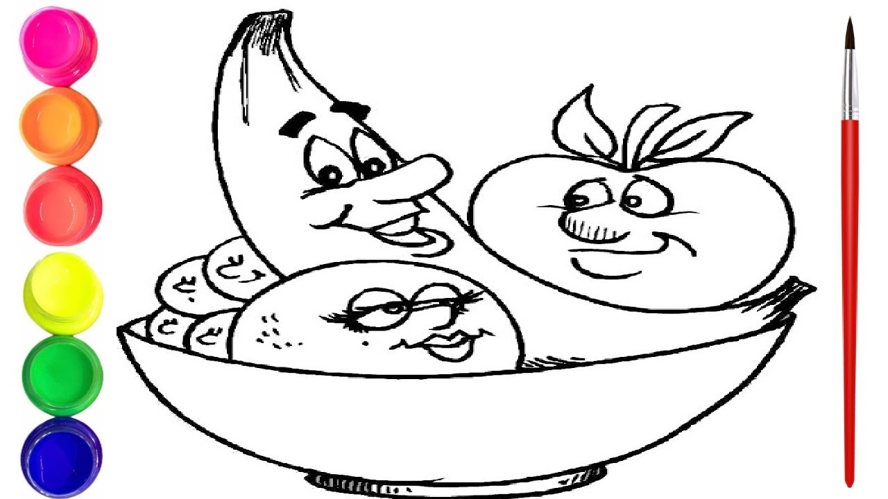 Bolalar uchun mevalar rasm chizish | How to draw fruits | Сурет салу ...
