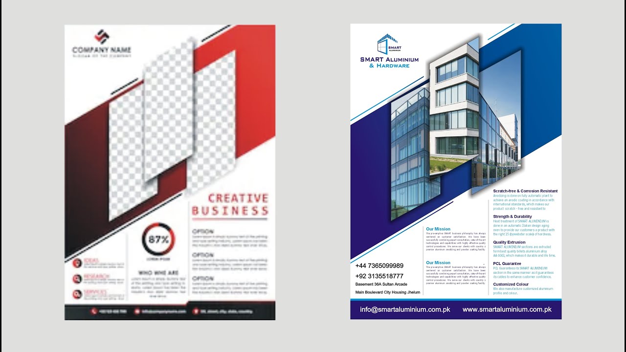 how to Aluminium Flyer Design in Coreldraw | Latest Aluminium Glass ...
