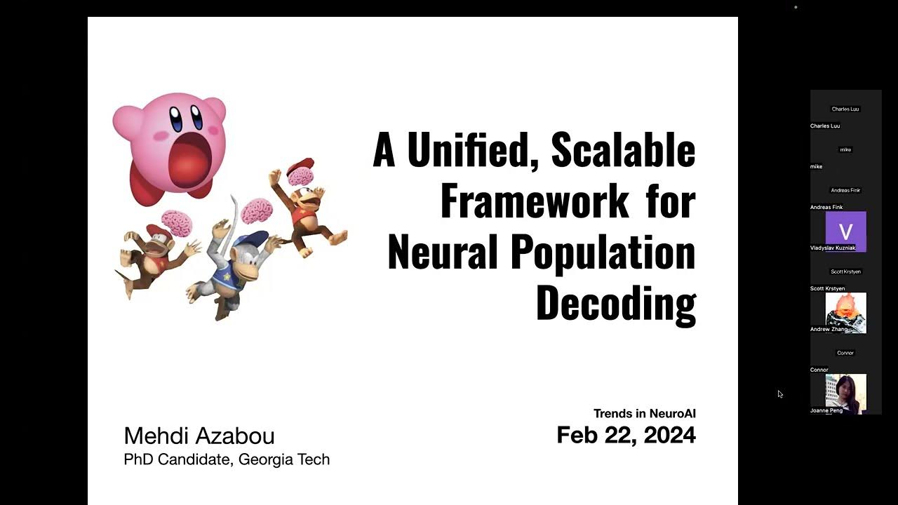 Unified Scalable Neural Population Decoding | Trends in NeuroAI - YouTube