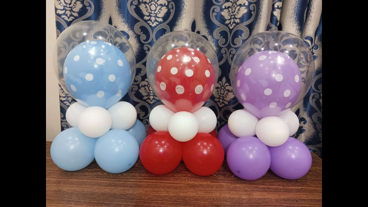 Balloon Table Centerpiece Decoration |Very Easy - YouTube