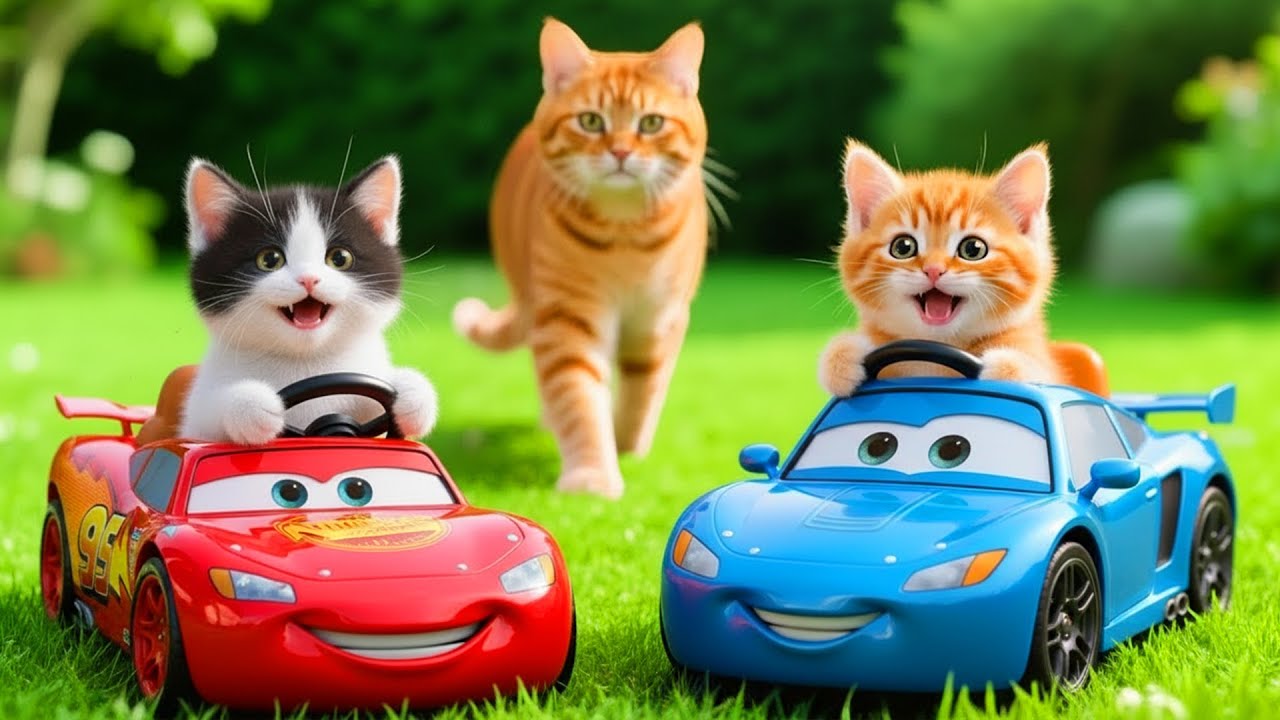 Ginger Kitten’s Race Moment 🏃‍♂️ Mama Cat Trims Fur on the Farm and ...