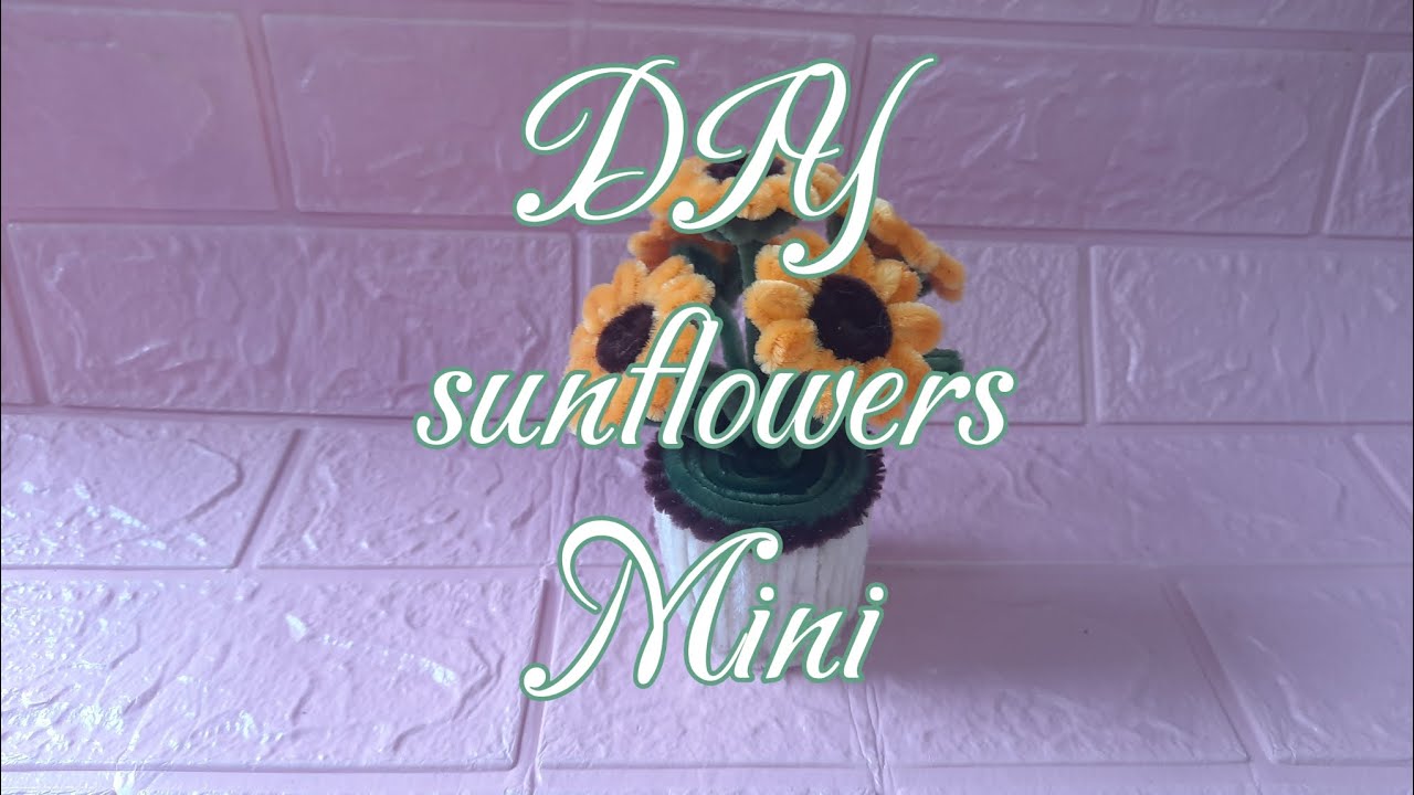 Tutorial bunga matahari mini kawat bulu /diy sunflower pipecleanerart ...