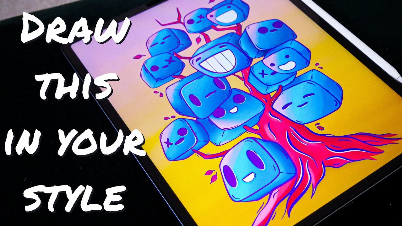 Draw This In Your style - Cute Cubes Tree illustration - iPad Pro - YouTube