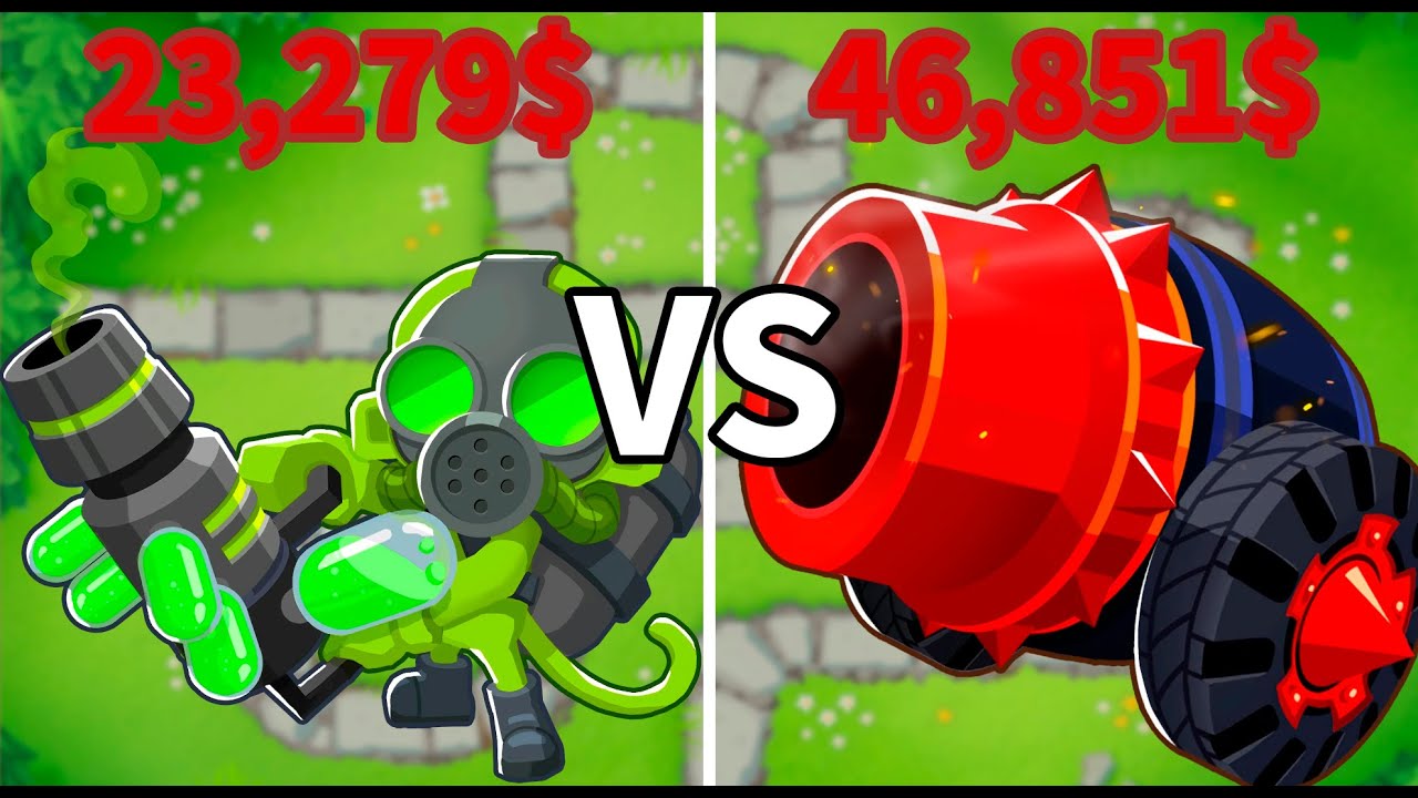 BTD 6 Glue Gunner vs Bomb Shooter - YouTube