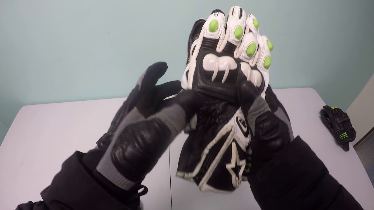 Alpinestars Monster Energy GP-M Gauntlet Leather Gloves - YouTube
