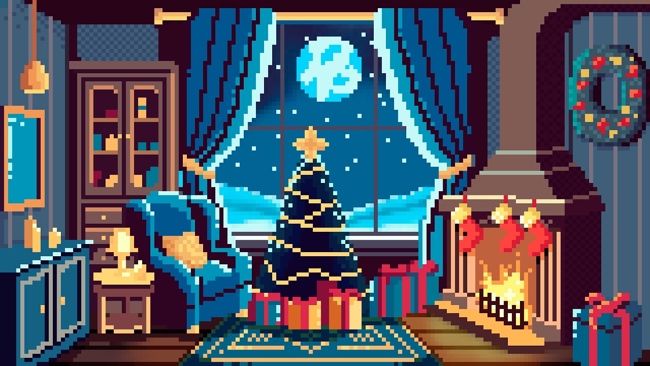 Christmas lofi PIXEL ART ANIMATION background🎄🎅🏻🎁 - YouTube