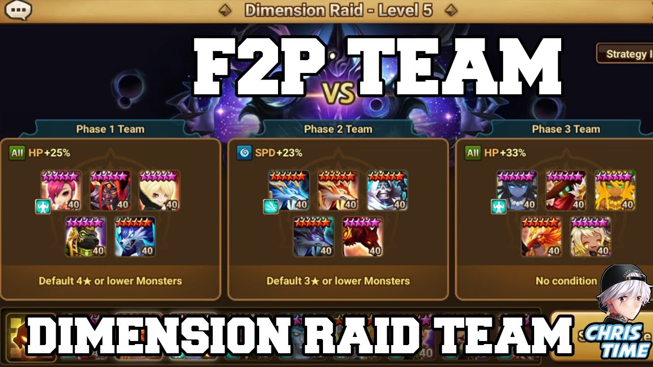 F2P DIMENSION RAID TEAM SUMMONERS WAR - YouTube