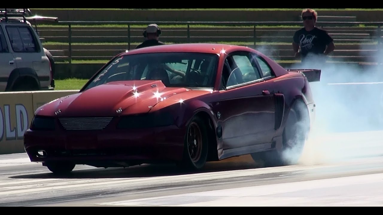 STEVE ATHANS TWIN TURBO V8 MUSTANG 6.88 @ 216 MPH SYDNEY DRAGWAY 16.5. ...