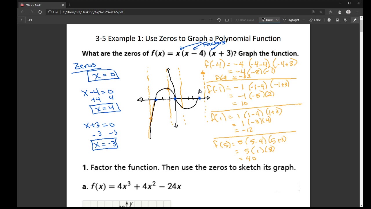 Use Zeros to Graph a Polynomial Function - YouTube