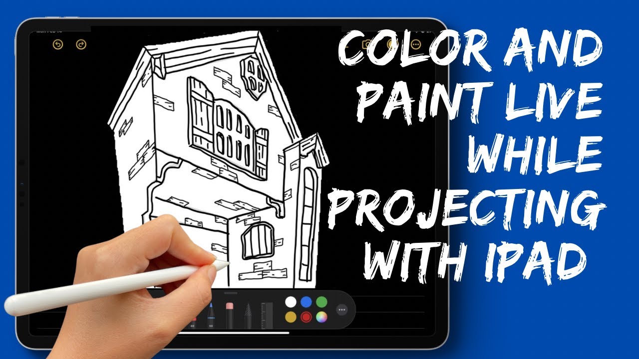 How to draw 2D illusion and paint live while projecting with iPad - YouTube