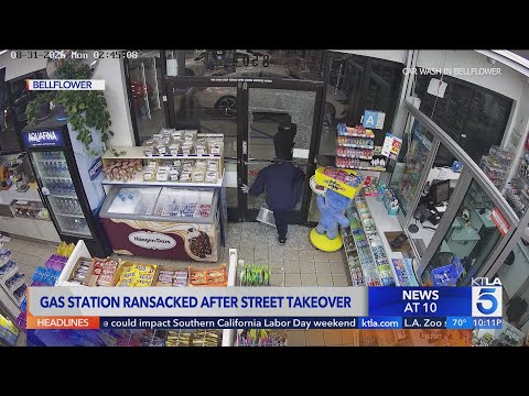 Bellflower gas station ransacked amid illegal street takeover